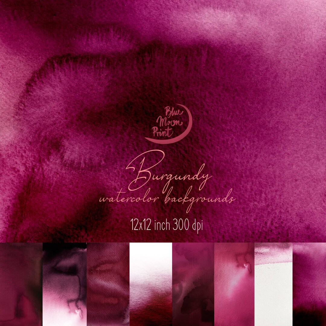 Burgundy Watercolor Backgrounds, Elegant Textures Plus Rose Gold ...