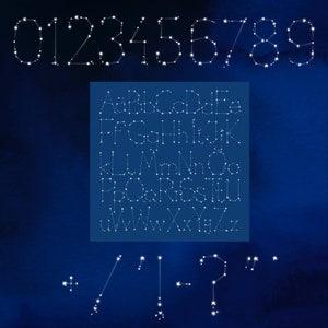 Starry Alphabet Clipart, Stellar Letters and Star Numbers, Plus ...