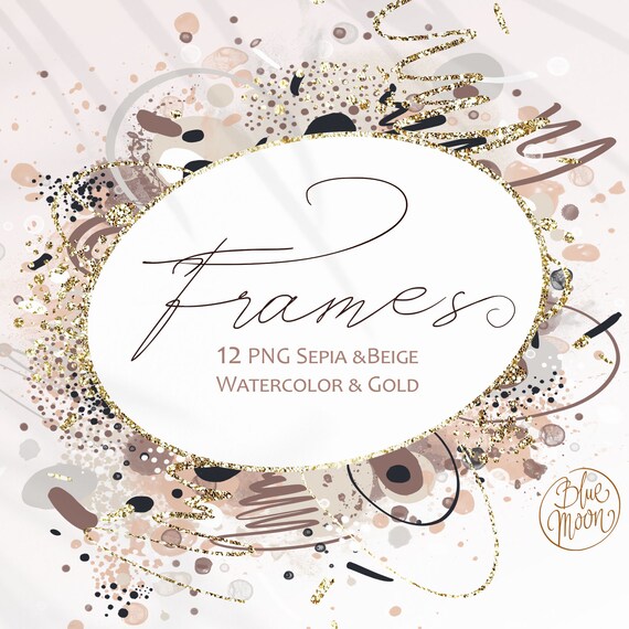 Set of Abstract Modern Frames Gold Decorative Graphics Photo - Etsy