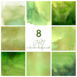 Olive Green Watercolor Backgrounds, Elegant Textures 12x12" Plus ...
