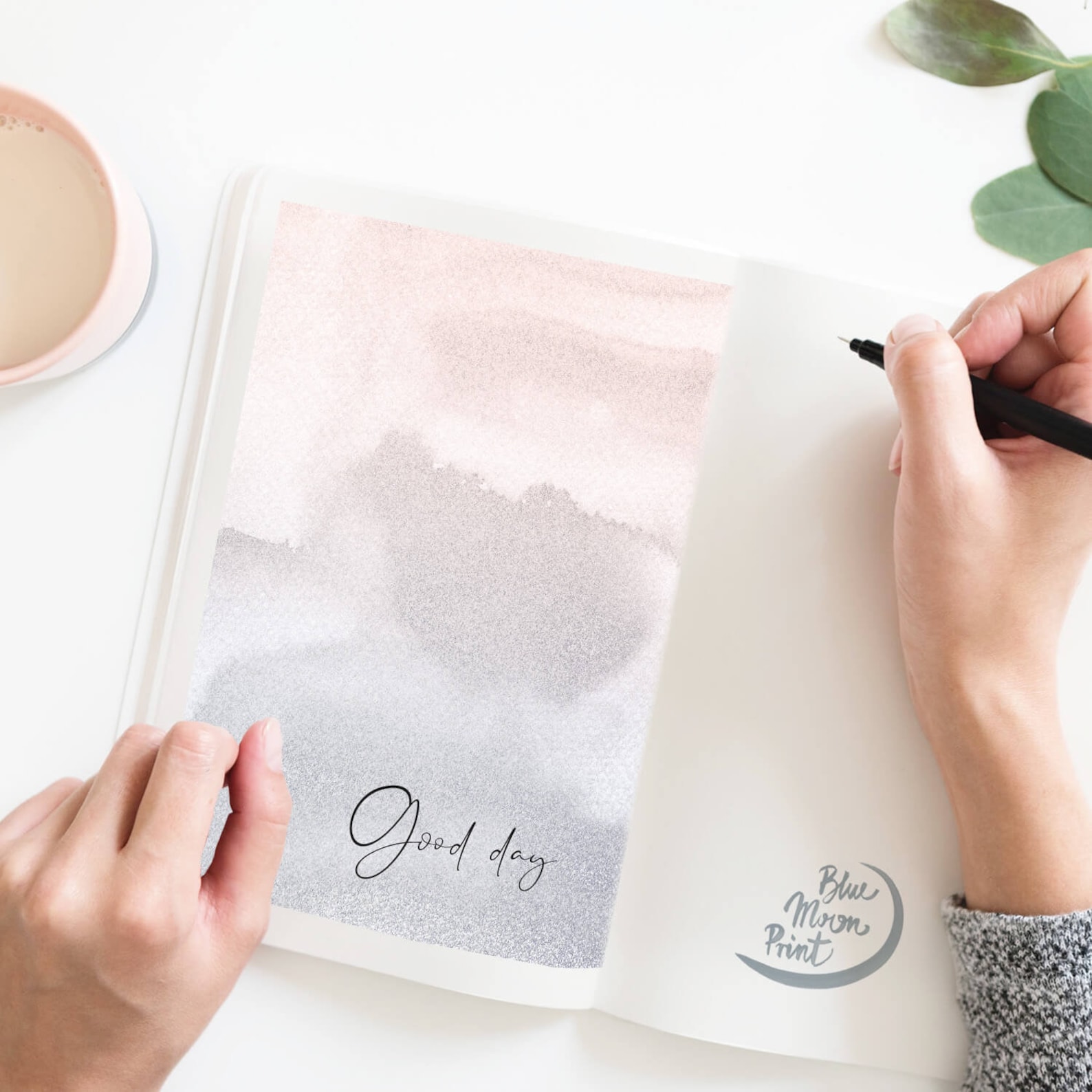 Gray pink ombre watercolor backgrounds decorative textures | Etsy