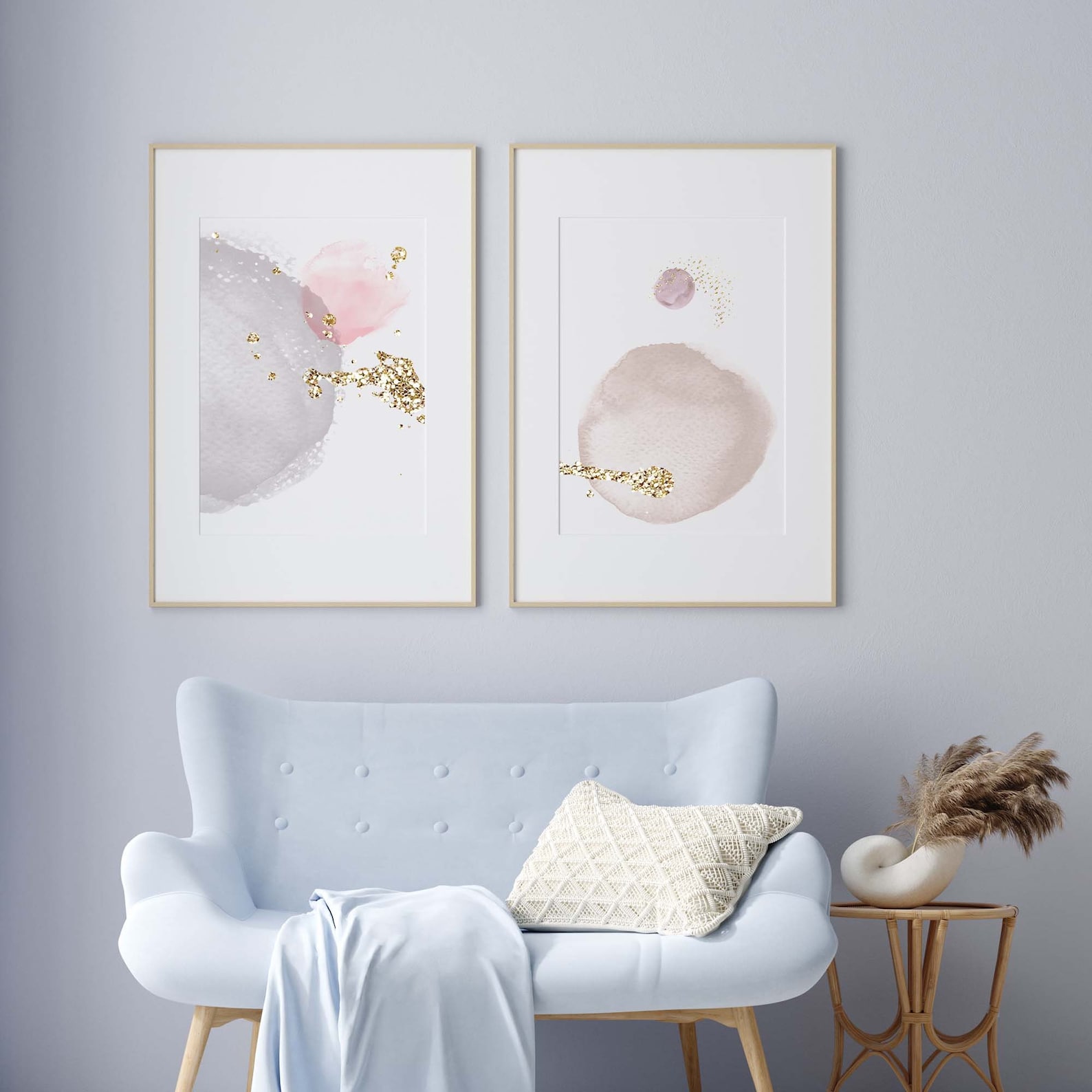 Beige Irregular Circles Hand Painted Watercolor Clipart Plus | Etsy