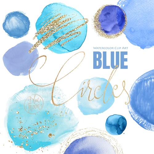 Green Irregular Circles Hand Painted Watercolor Clipart Plus - Etsy