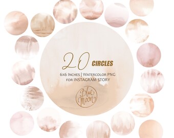Watercolor Pastel Circle Clipart Hand Painted Graphic - Etsy