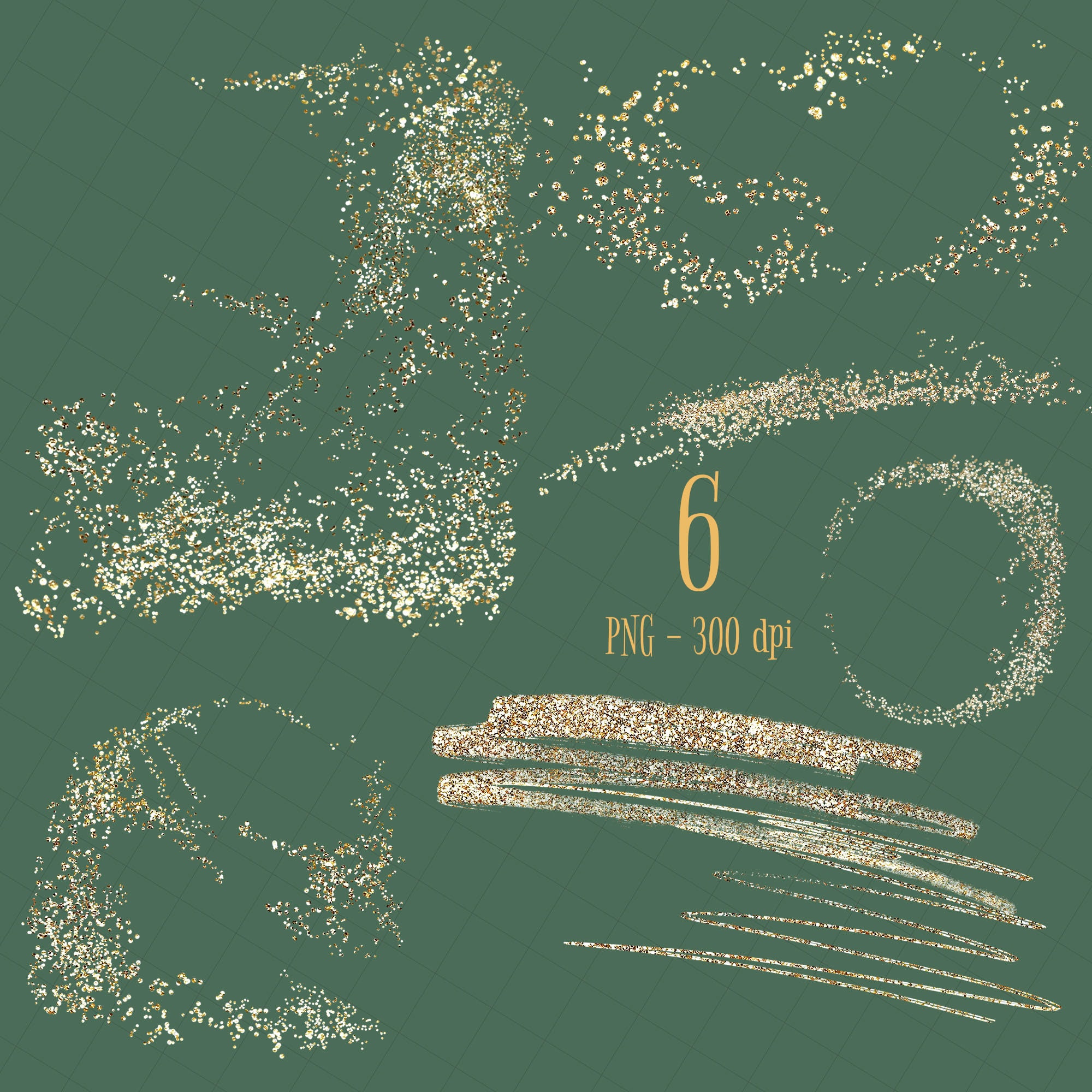 Sage Green With Gold Watercolor Splash and Brush Stroke | Etsy