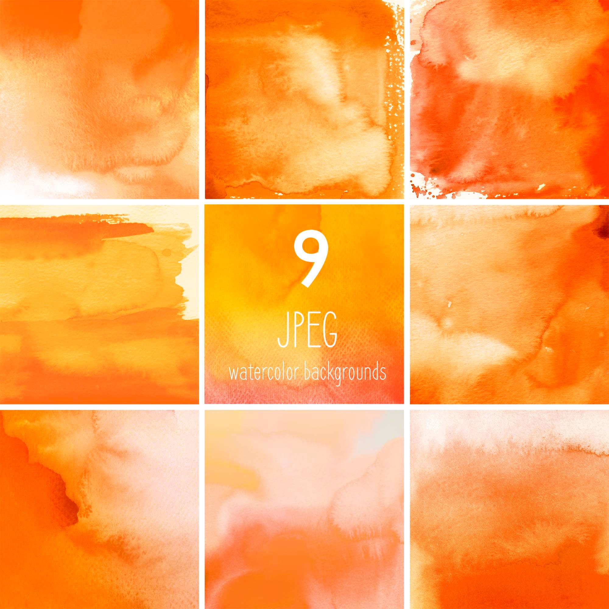Orange Watercolor Backgrounds Textures 12x12 Plus - Etsy UK