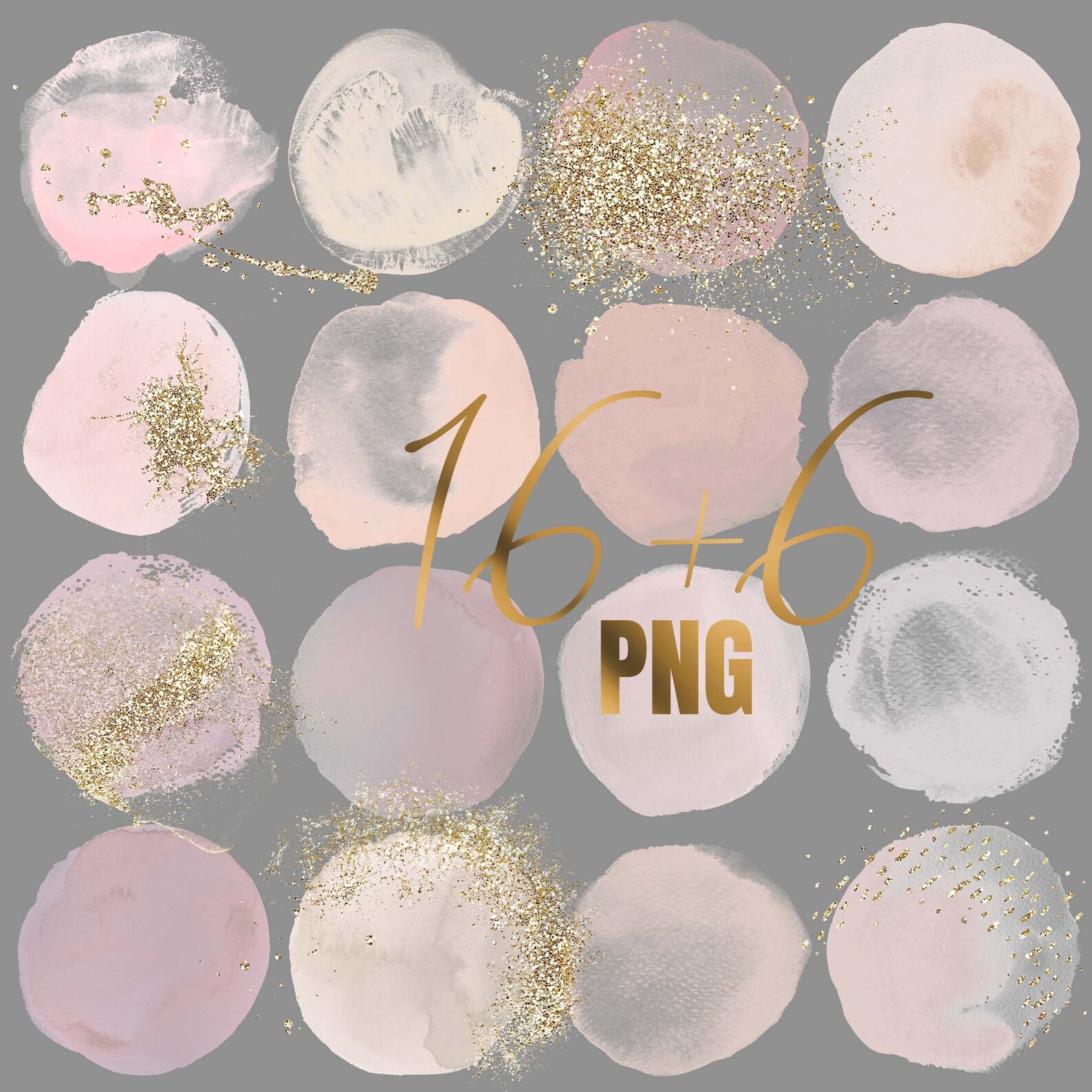 Beige Irregular Circles Hand Painted Watercolor Clipart Plus - Etsy