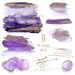 Purple and Gold Watercolor Splash and Brush Stroke Clipart, Abstract ...