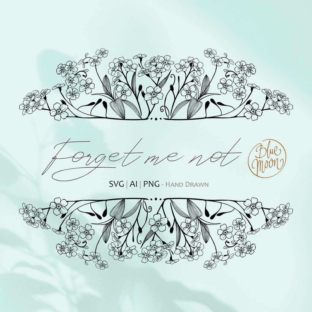 Forget-me-not Flower, Decorative Floral Graphic Frame. Svg, Ai and Png ...