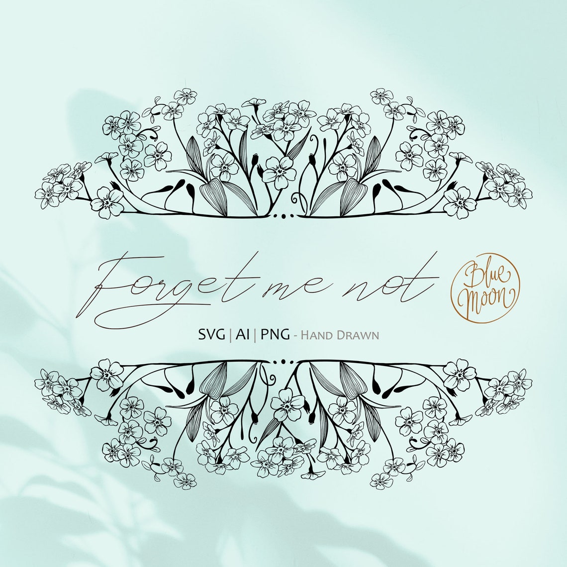 Forget-me-not Flower, Decorative Floral Graphic Frame. Svg, Ai and Png ...