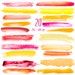 Orange Yellow Red Watercolor Brush Strokes Clipart. Set of 25 PNG Clip ...