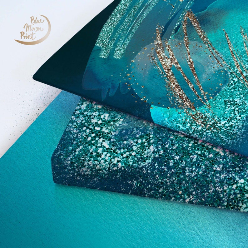 Deep Blue Sea Watercolor Backgrounds Marine Textures | Etsy