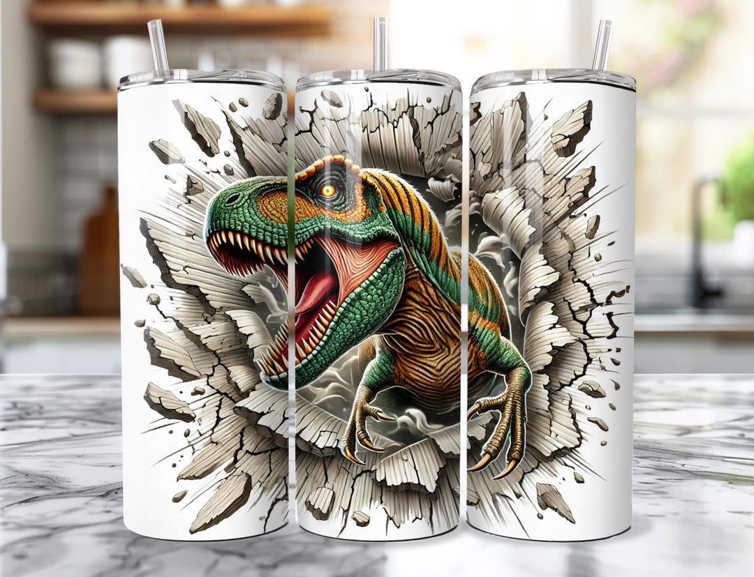 T Rex Dinosaur Tumbler Wrap - 20 Oz Tumbler Seamless Design - Etsy
