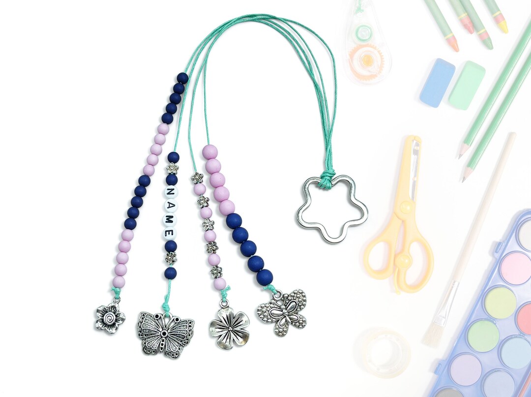 Calculation Chain Counting Chain Girls Flowers Pink Dark Blue With Name ...