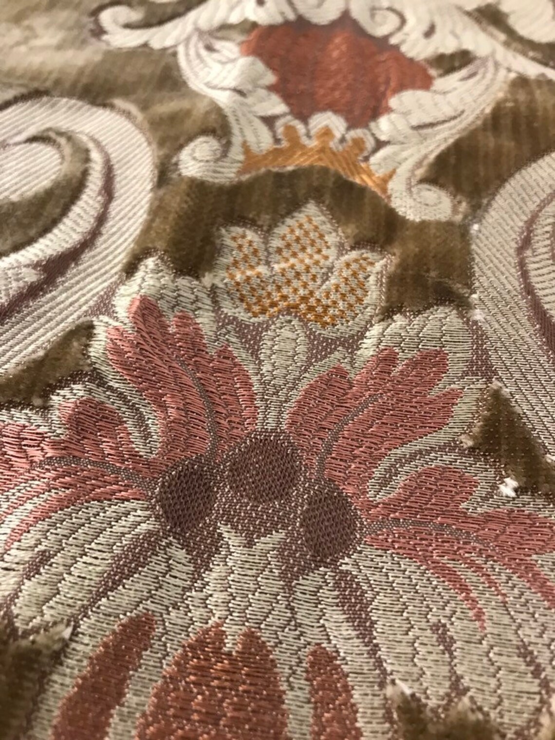 REMNANT PIERRE FREY Damask Velvet Fabric - Etsy