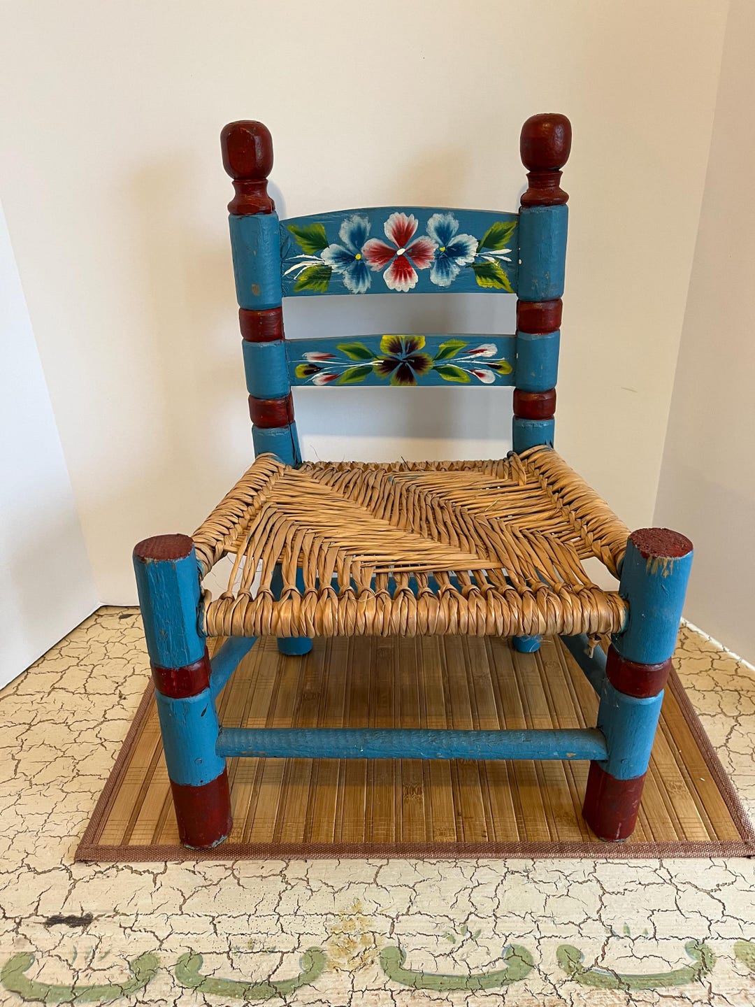 Mexican Chair Child's Chair Painted Chair Raffia Chair Time Out Play ...