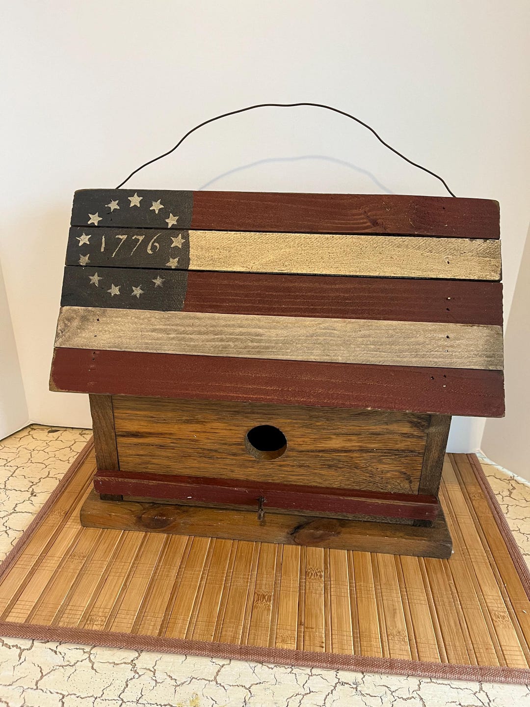 Bird House Primitive Bird House Patriotic Bird House Country Home Farm ...