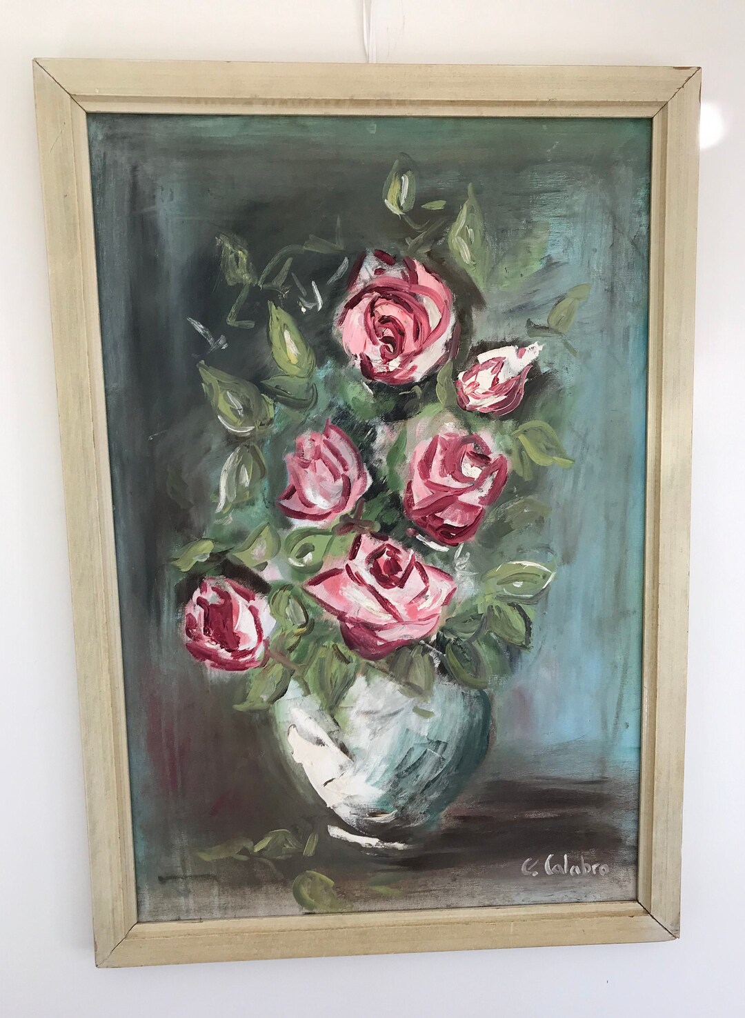 Vintage Shabby Chic Oil Painting - Etsy