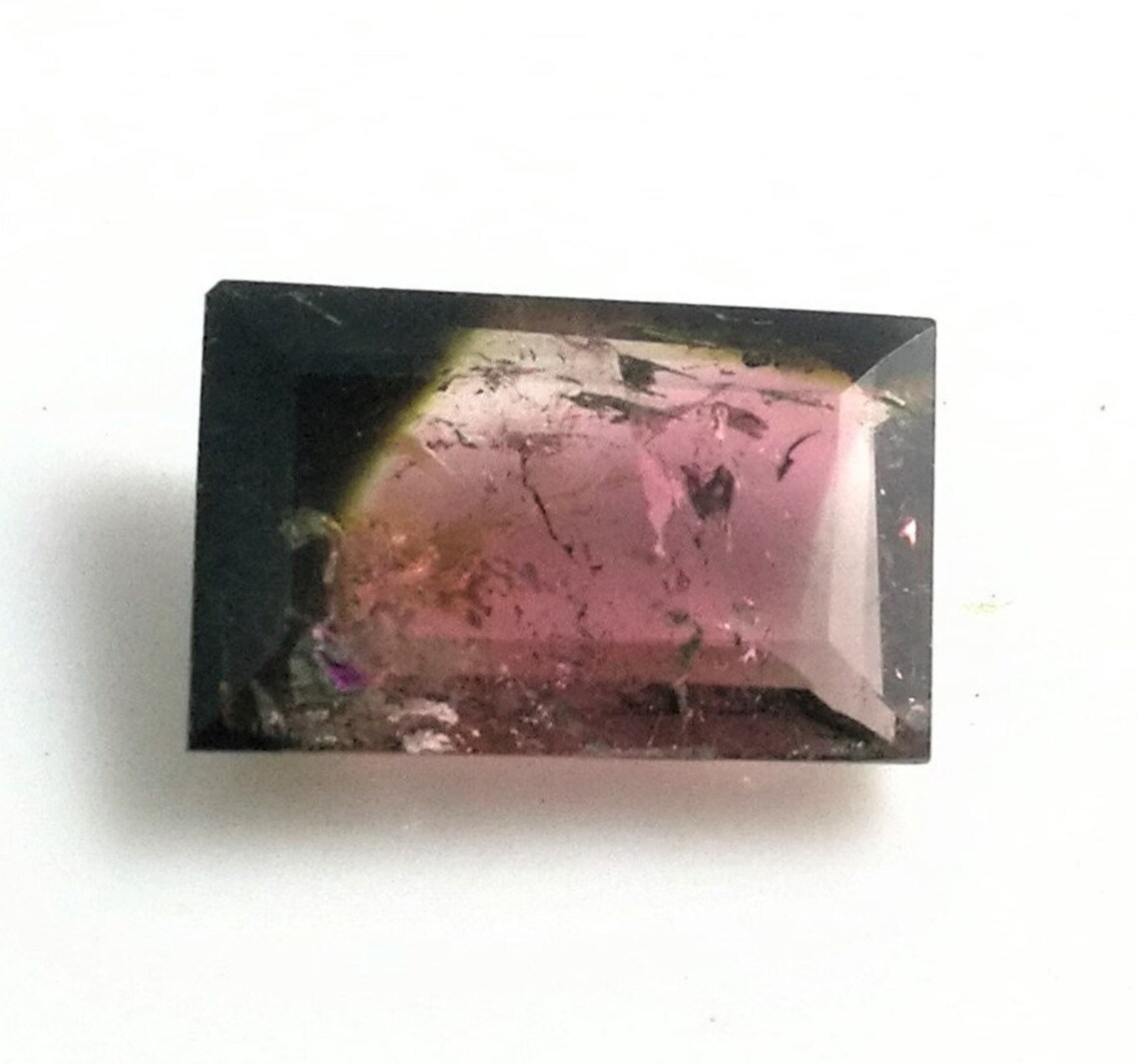 Natural Watermelon Bio Multi Tourmaline Faceted Baguette for | Etsy