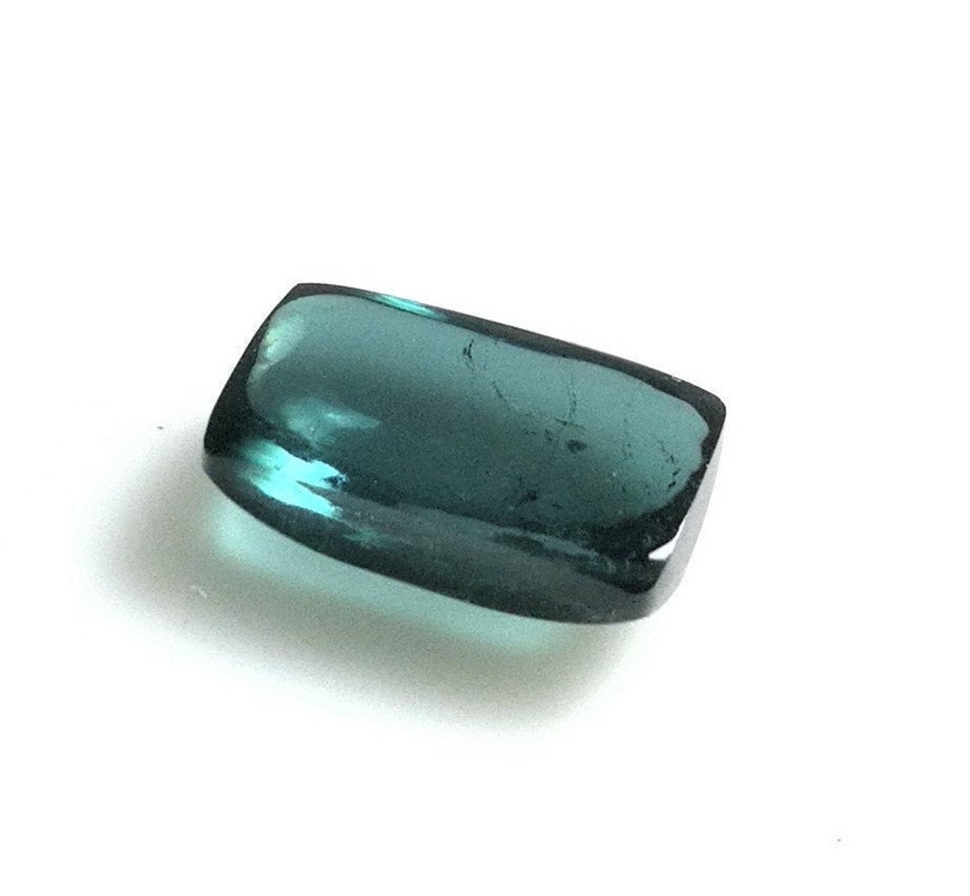 Hermoso cabujón de turmalina azul natural para joyería, anillos, aretes ...
