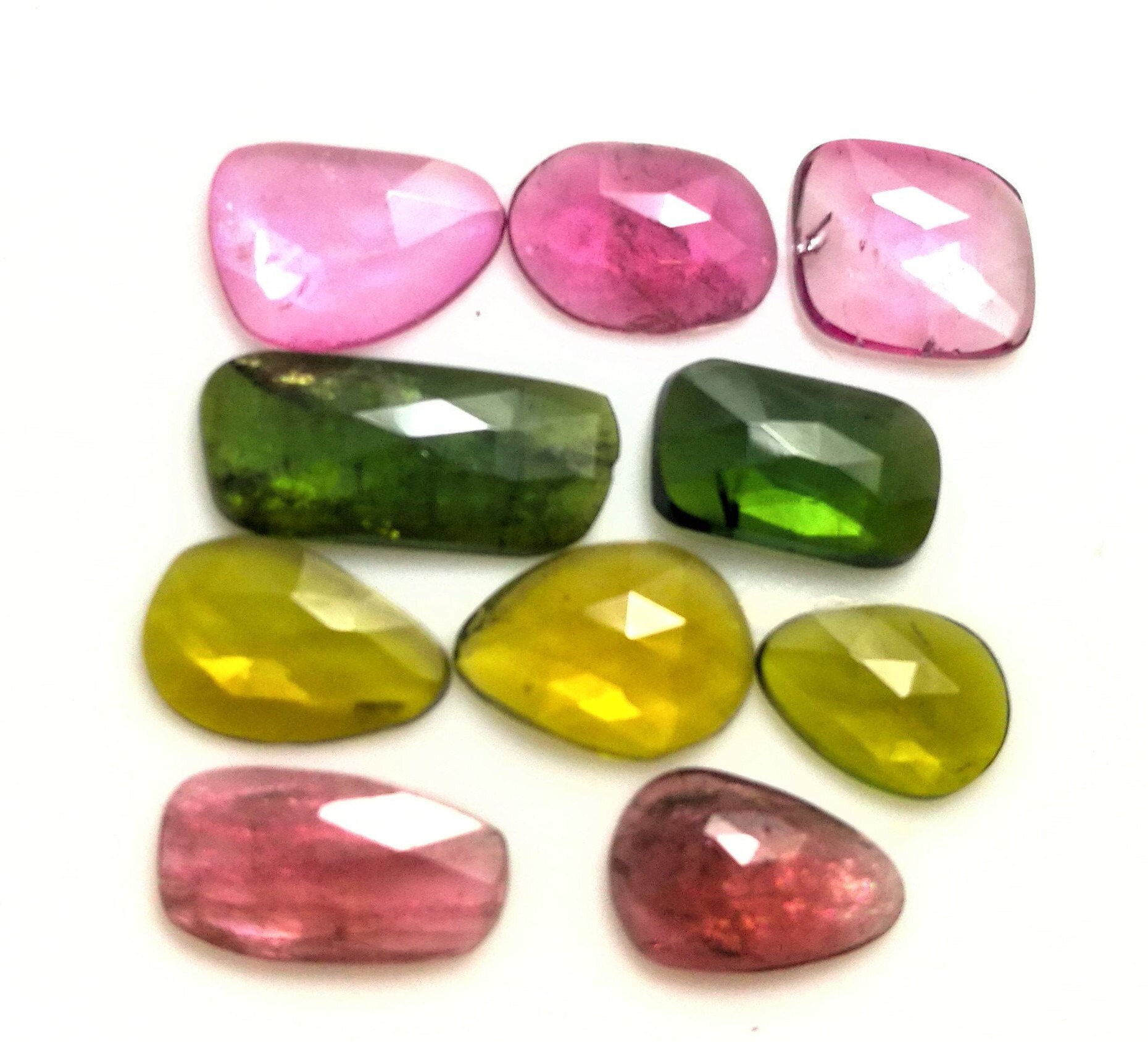 Natural Blue and Watermelon Multi Tourmaline Faceted Rosecut - Etsy