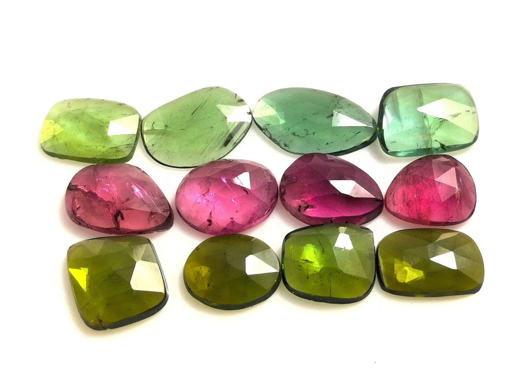 Natural Blue and Watermelon Multi Tourmaline Faceted Rosecut - Etsy