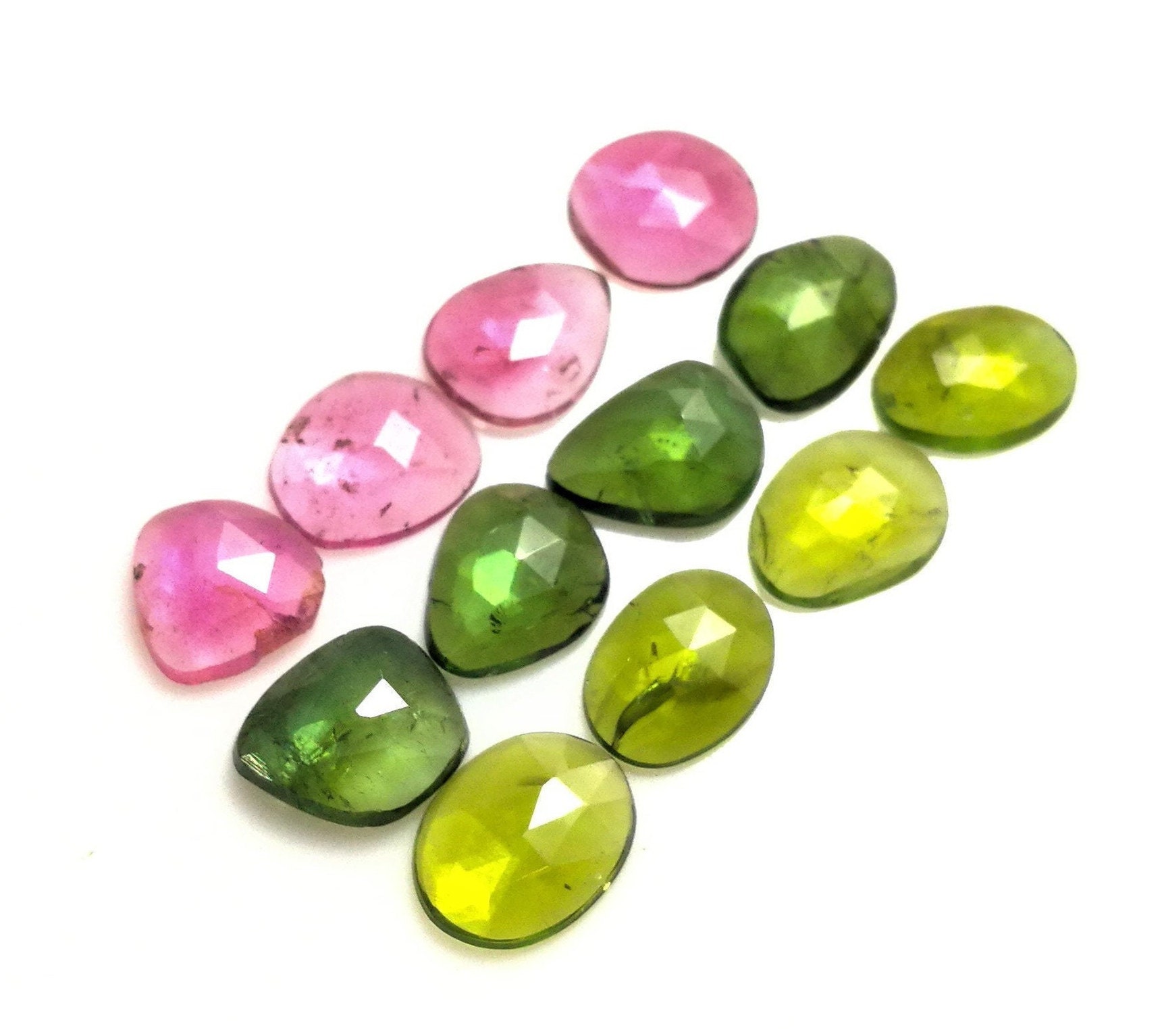 Natural Blue and Watermelon Multi Tourmaline Faceted Rosecut - Etsy