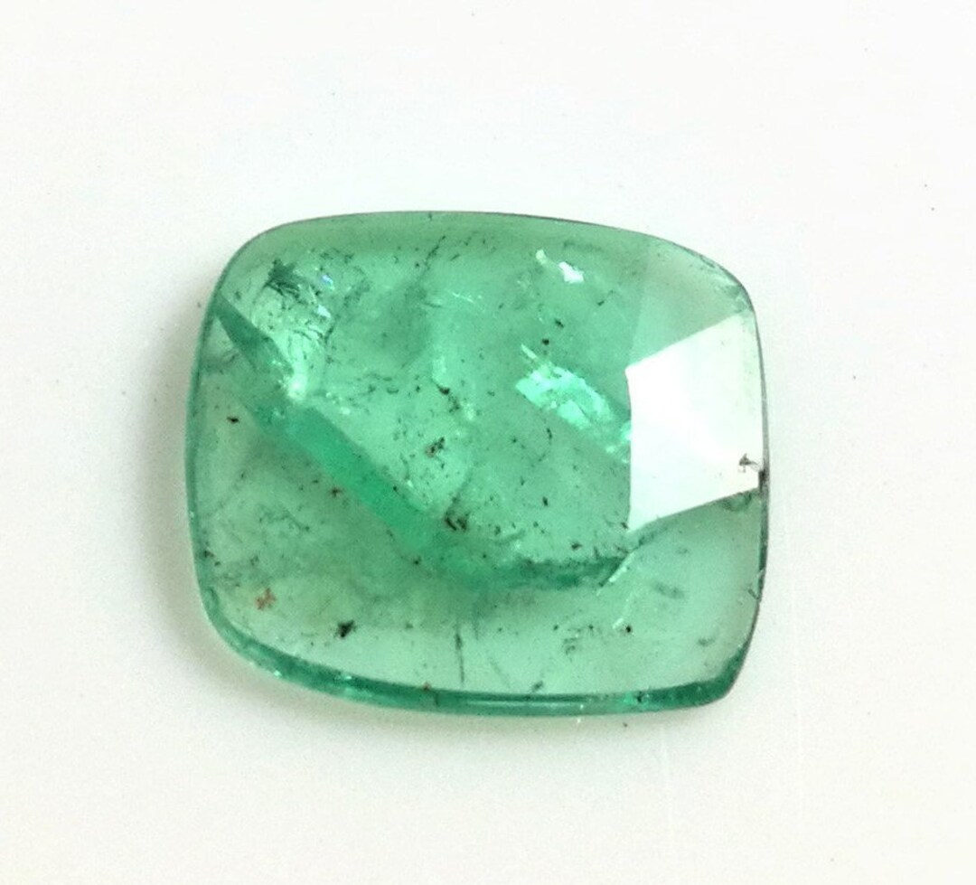 Beautiful & Natural Zambian Emerald Rosecut Faceted Slice, Jewelry ...