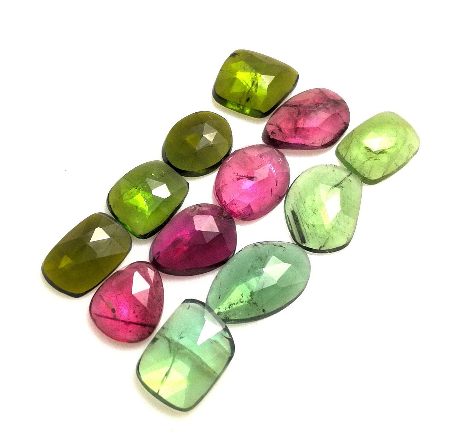 Natural Blue and Watermelon Multi Tourmaline Faceted Rosecut - Etsy