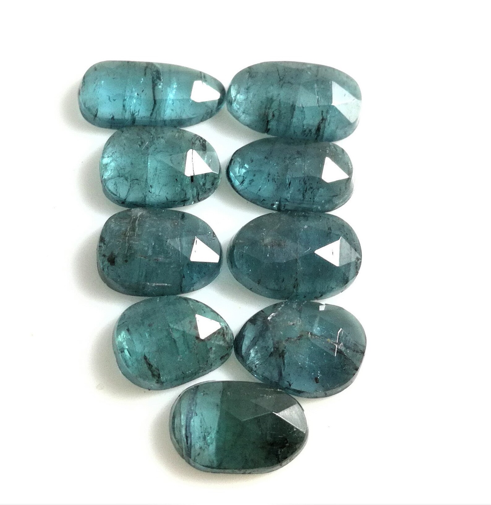 Natural Blue Bio Tourmaline Faceted Rosecut Slice Jewelry - Etsy