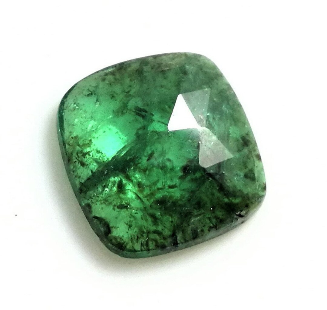 Beautiful & Natural Zambian Emerald Rosecut Faceted Slice, Jewelry ...
