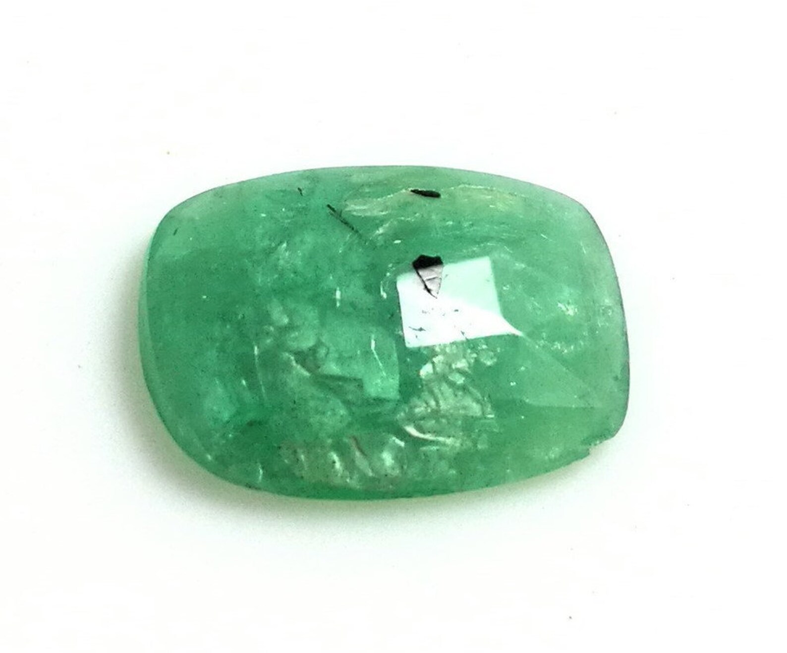 Beautiful & Natural Zambian Emerald Rosecut Faceted Slice - Etsy