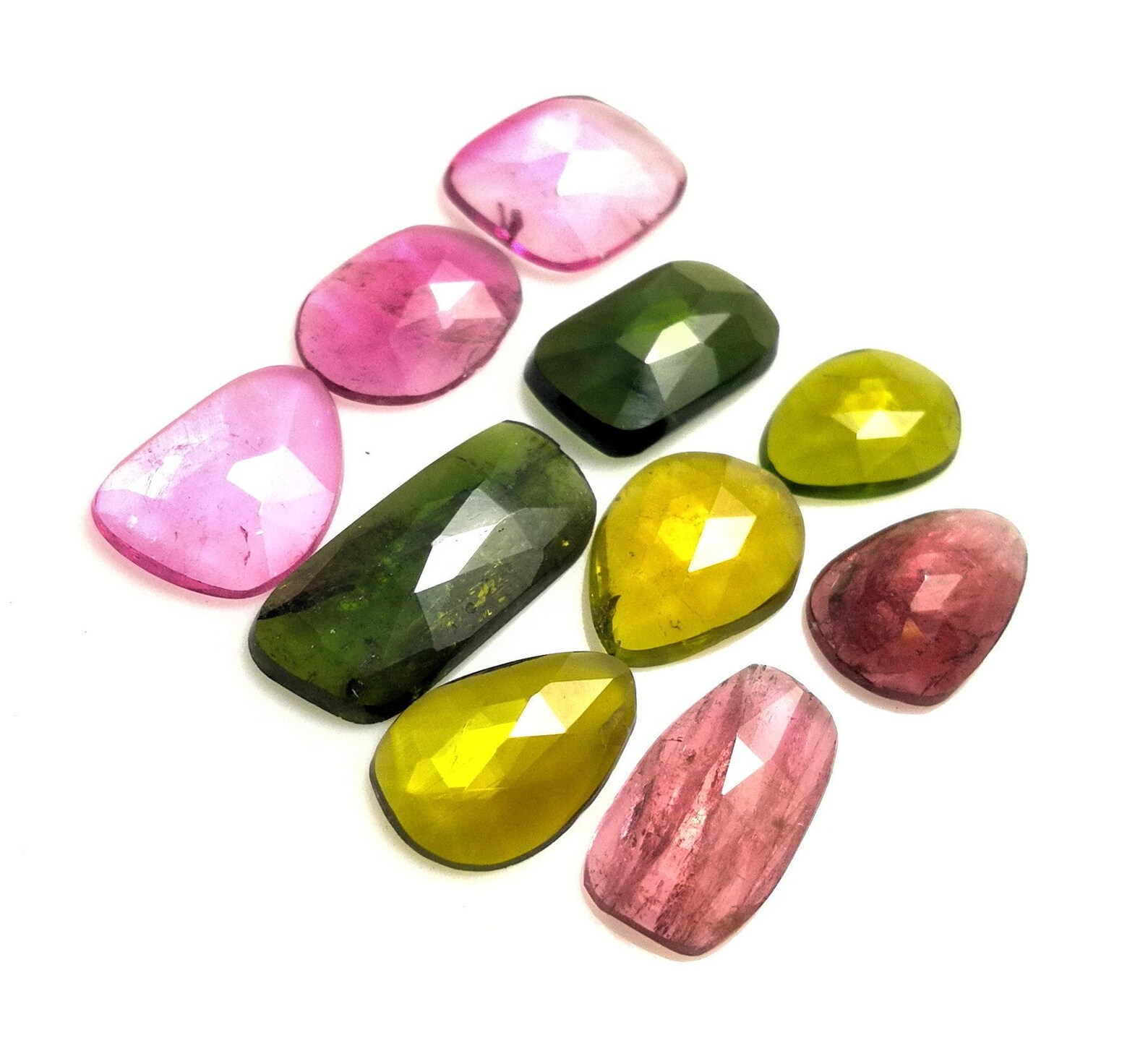 Natural Blue and Watermelon Multi Tourmaline Faceted Rosecut - Etsy