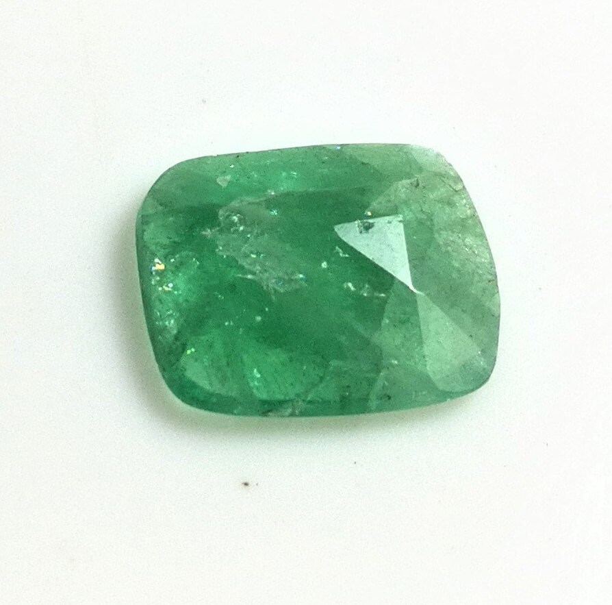 Beautiful & Natural Zambian Emerald Rosecut Faceted Slice | Etsy
