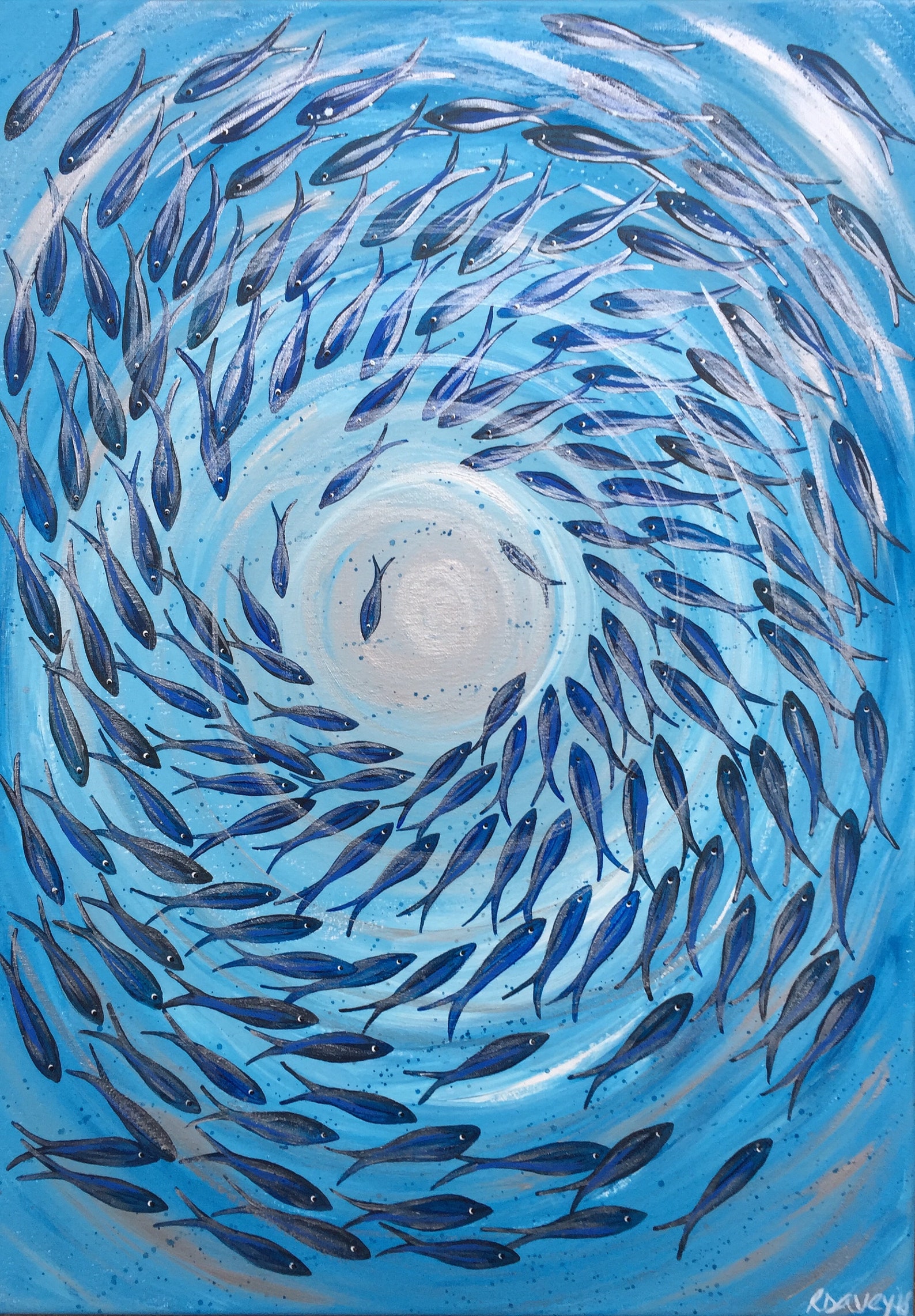 From Cornwall, My Beautiful Blue Swirl Fish Art, Prints Taken From My ...