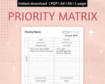 Task Planner Printable & Fillable PDF Priority to Do List - Etsy