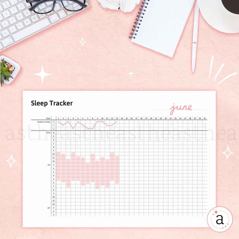 Sleep Tracker, Sleeping Log, Sleep Journal, Sleep Planner, Sleep Chart ...