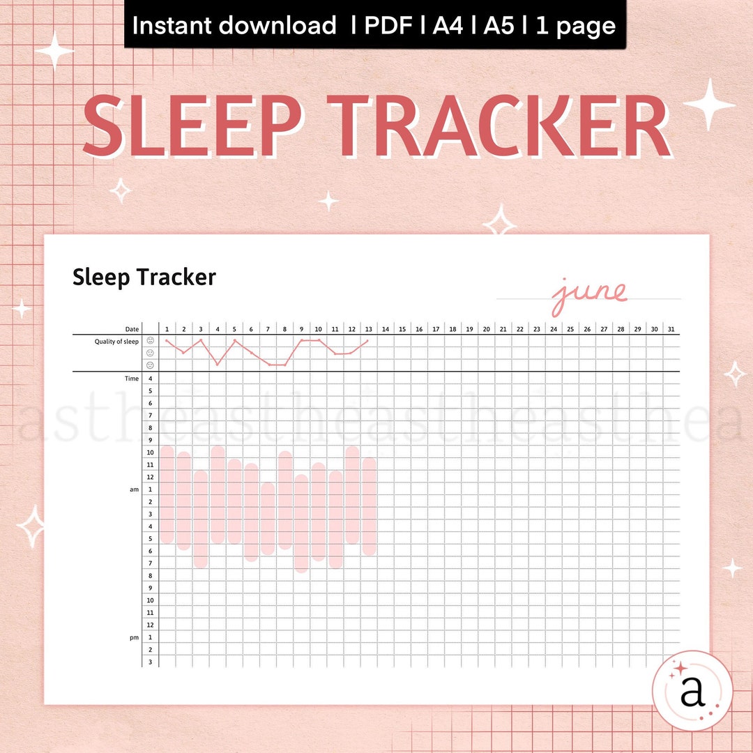 Sleep Tracker, Sleeping Log, Sleep Journal, Sleep Planner, Sleep Chart ...