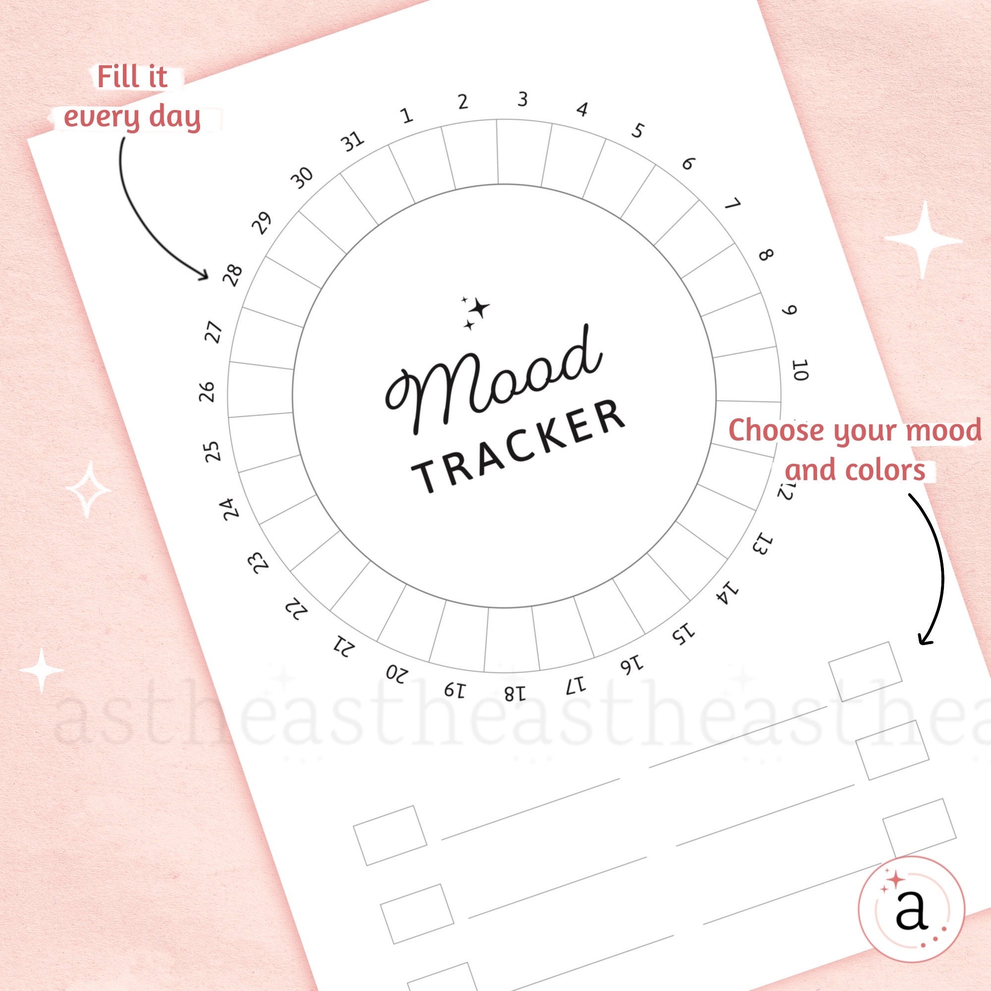 Mood Tracker, Printable Tracker, Mood Journal, PDF Printable, Week ...