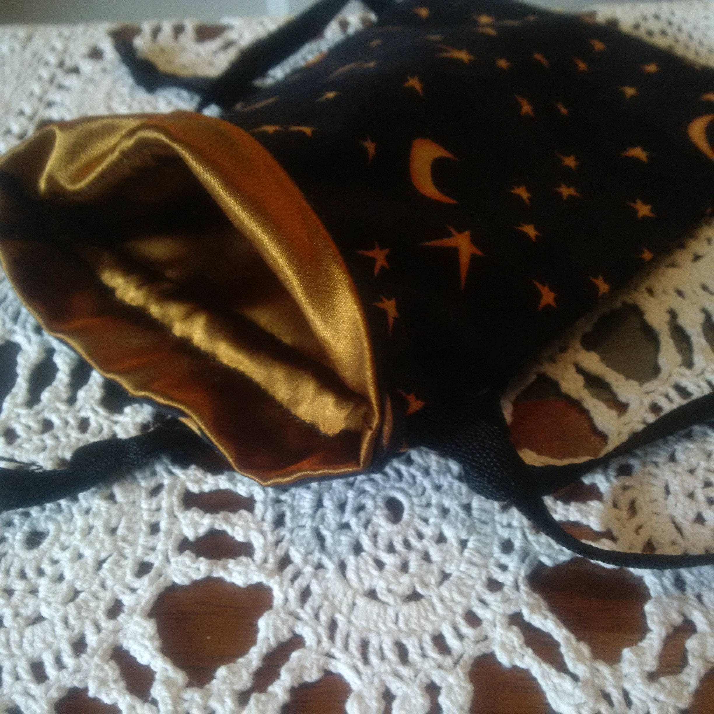 Bag, Drawstring Pouch for Trinkets, Jewelry, Cards. Moons and Stars ...