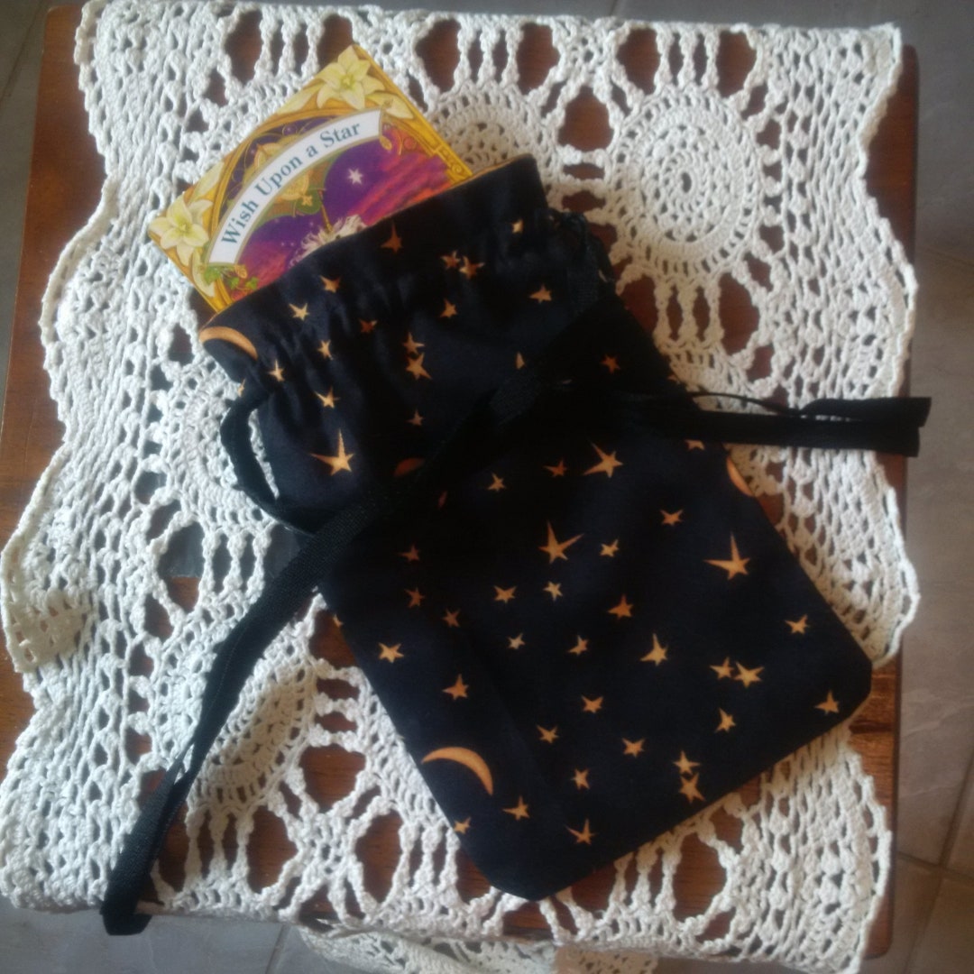 Bag, Drawstring Pouch for Trinkets, Jewelry, Cards. Moons and Stars ...