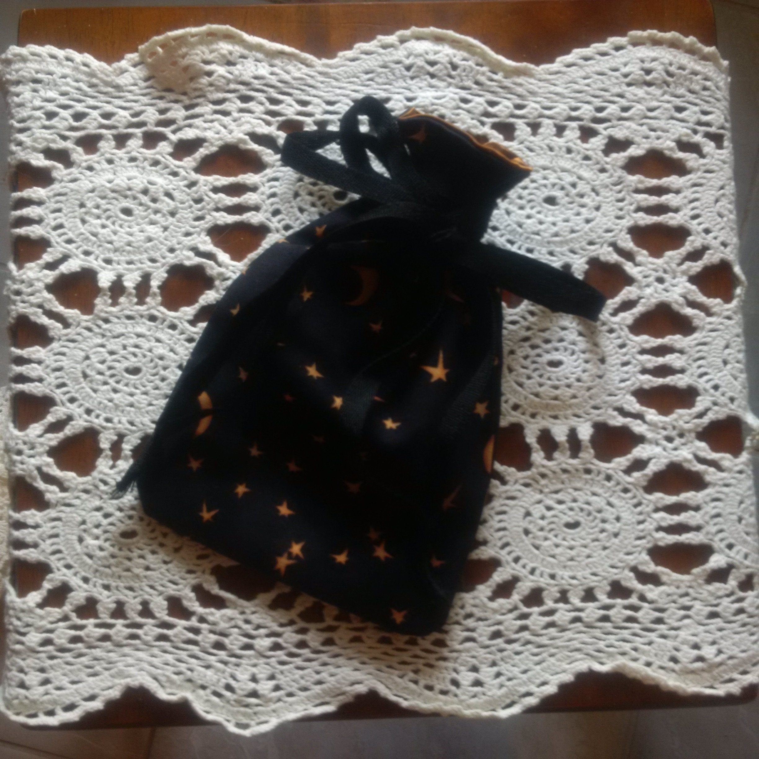 Bag, Drawstring Pouch for Trinkets, Jewelry, Cards. Moons and Stars ...