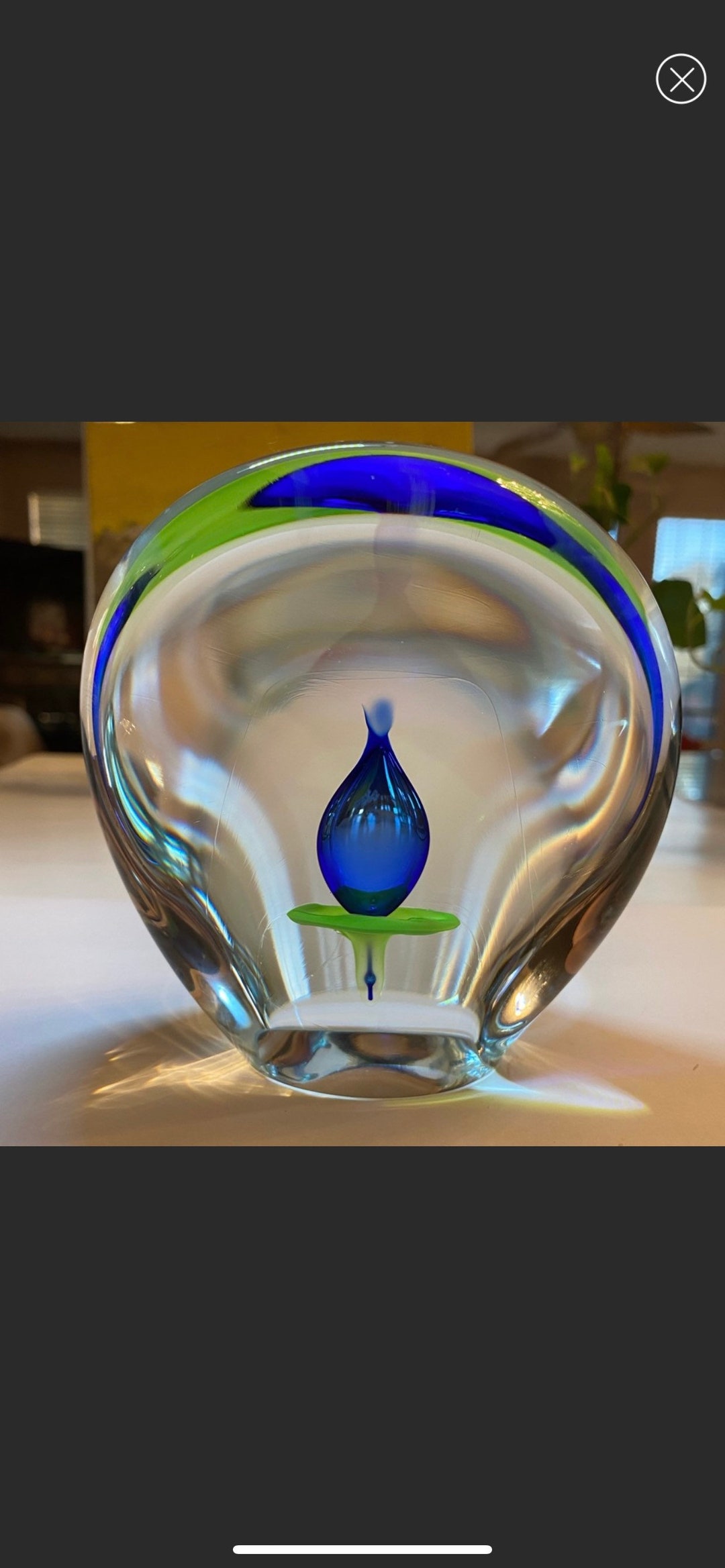 Vintage Beranek Glass Blue Calla Lily Paperweight - Etsy