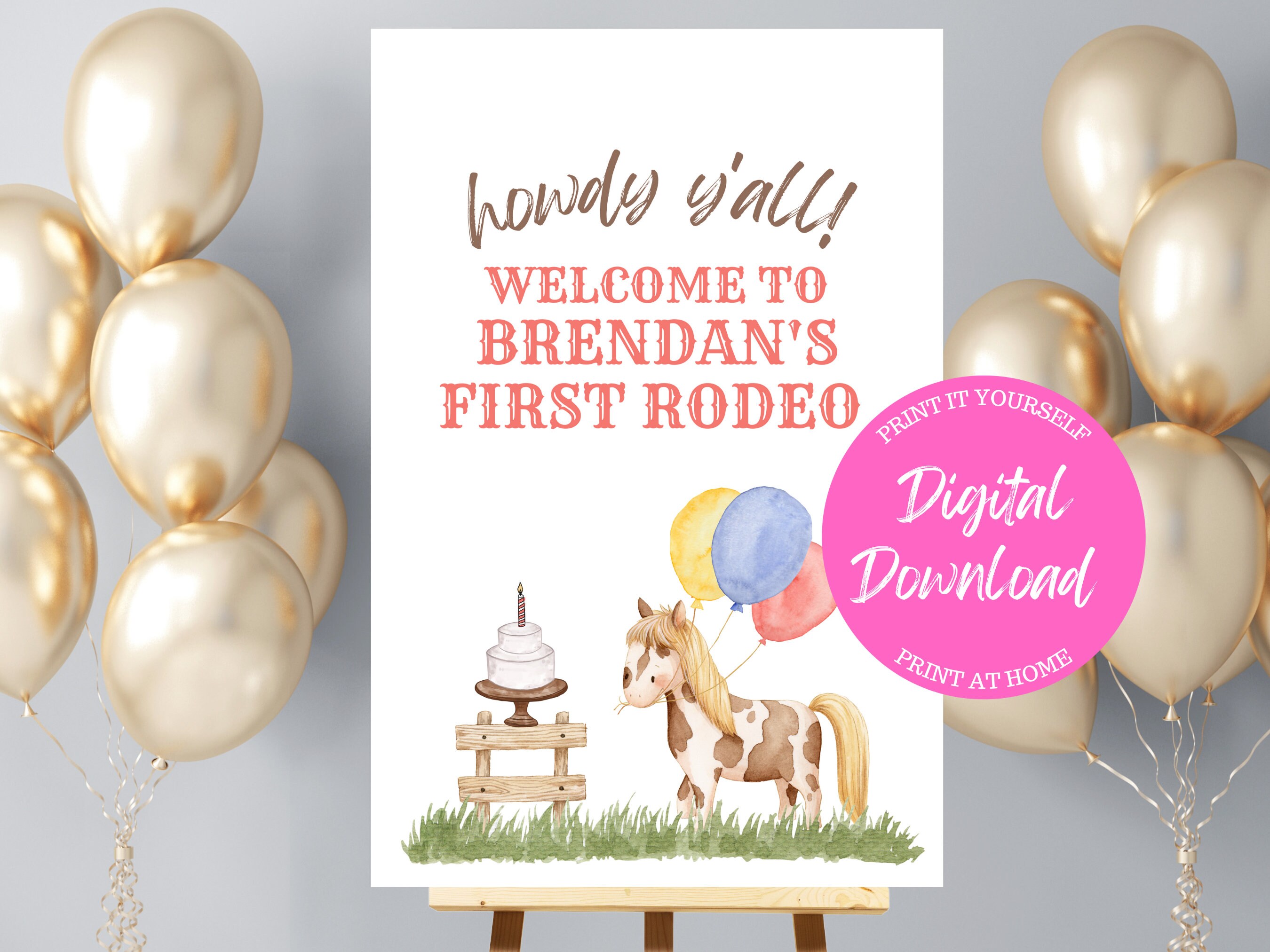 Cowboy Welcome Poster First Birthday Sign My First Rodeo - Etsy