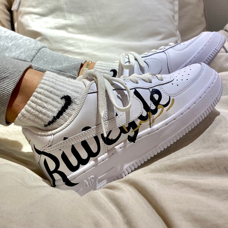 Calligraphy Arabic Own Name Hand-painted Nike Air Force 1 Sneakers ...