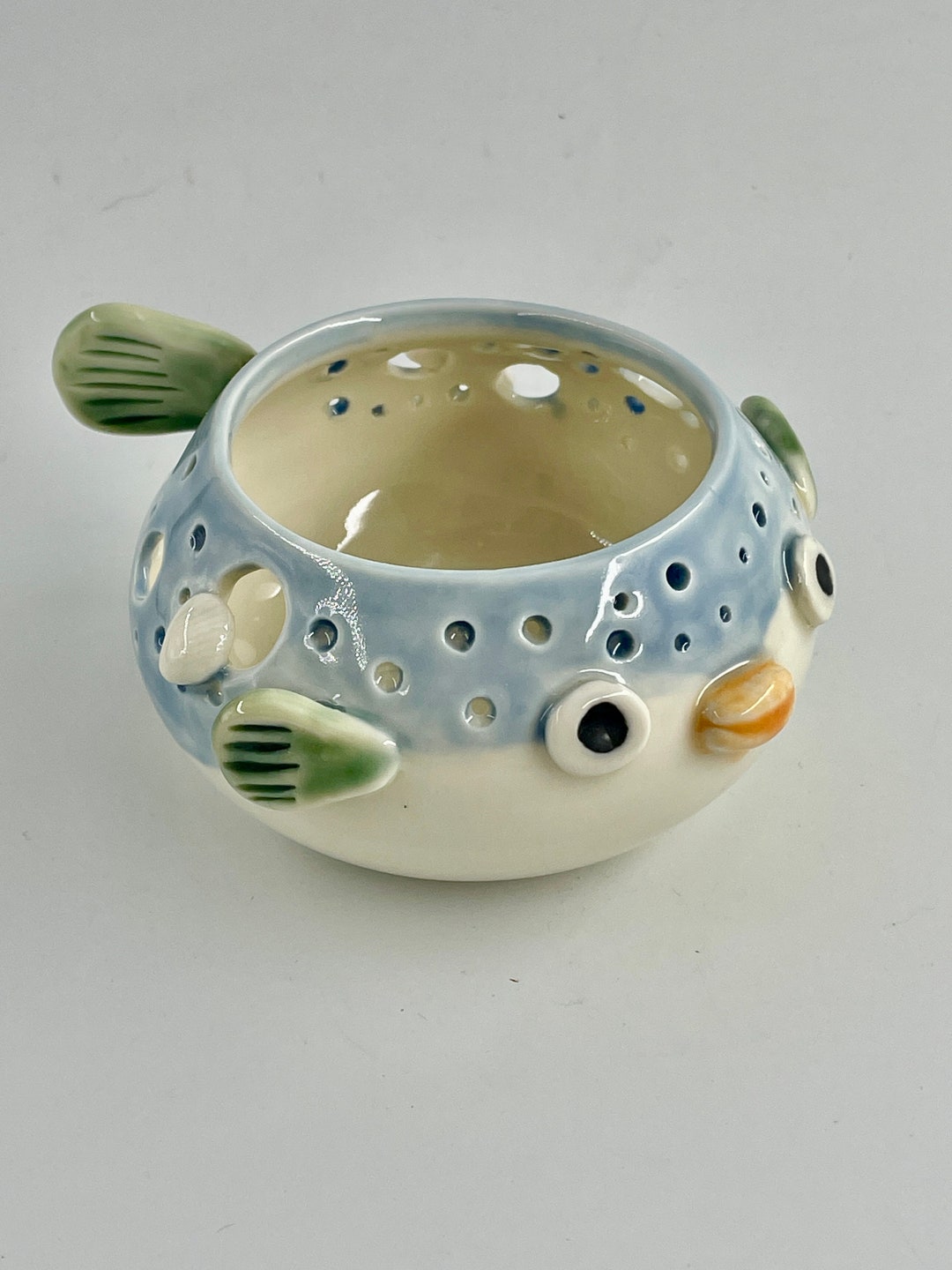 Handmade Puffer Fish Shaped Bowl, Porcelain - Etsy