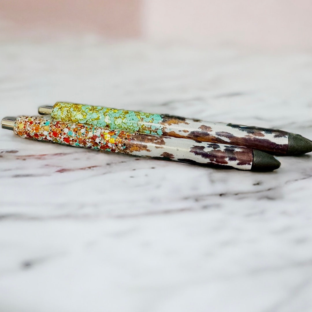 Personalized Western Pen - Refillable Custom Glitter Pen - Epoxy Resin ...
