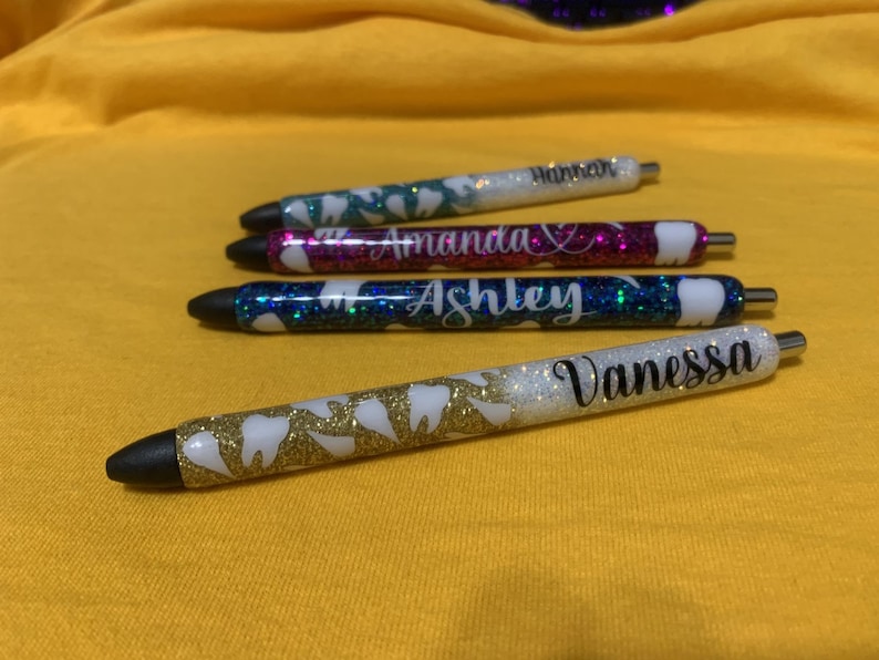 Tooth / Teeth Glitter Pens - Personalized Dentist Gift - Dental ...