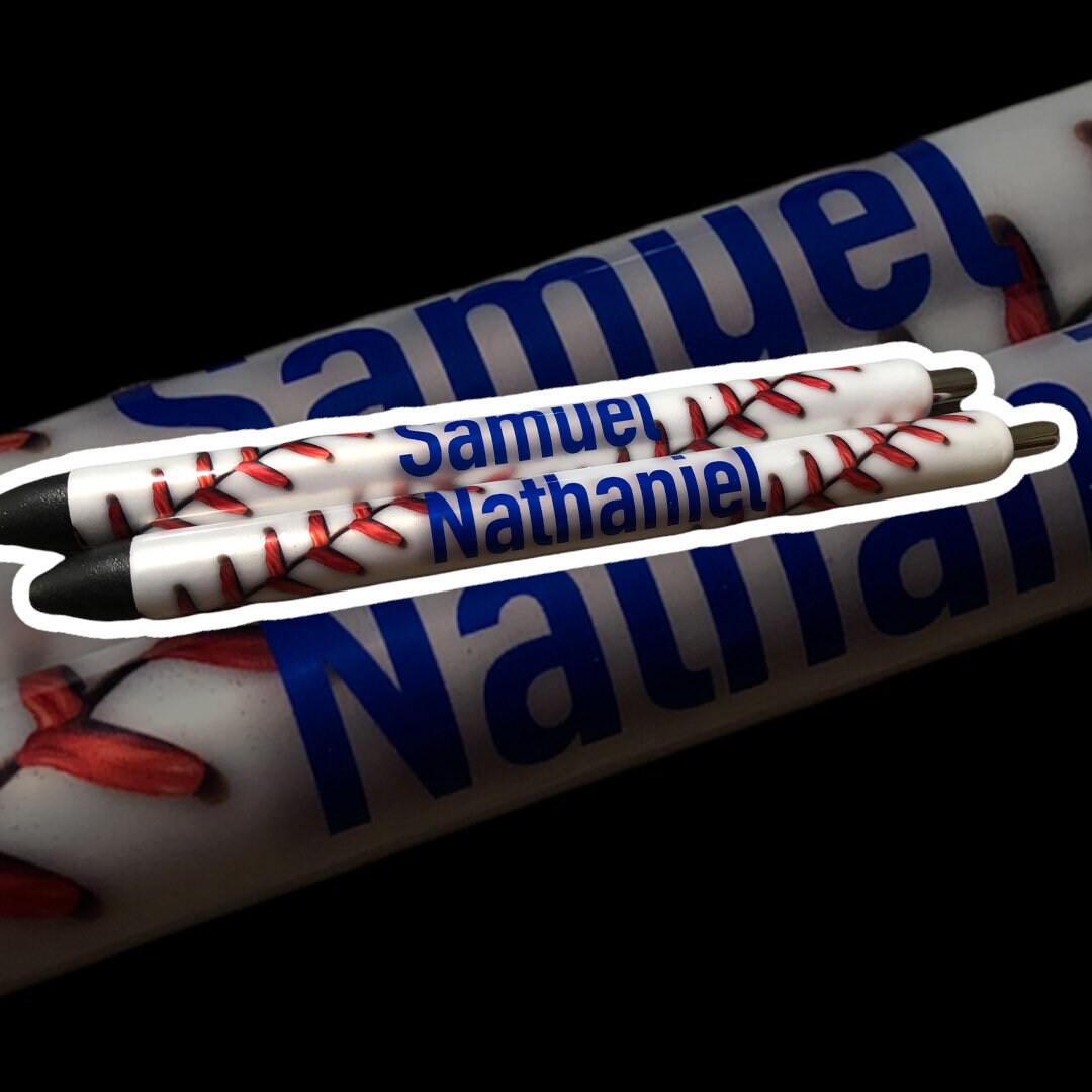 Personalized Baseball Pen - Custom Vinyl and Epoxy Inkjoy Gel Pen - Etsy