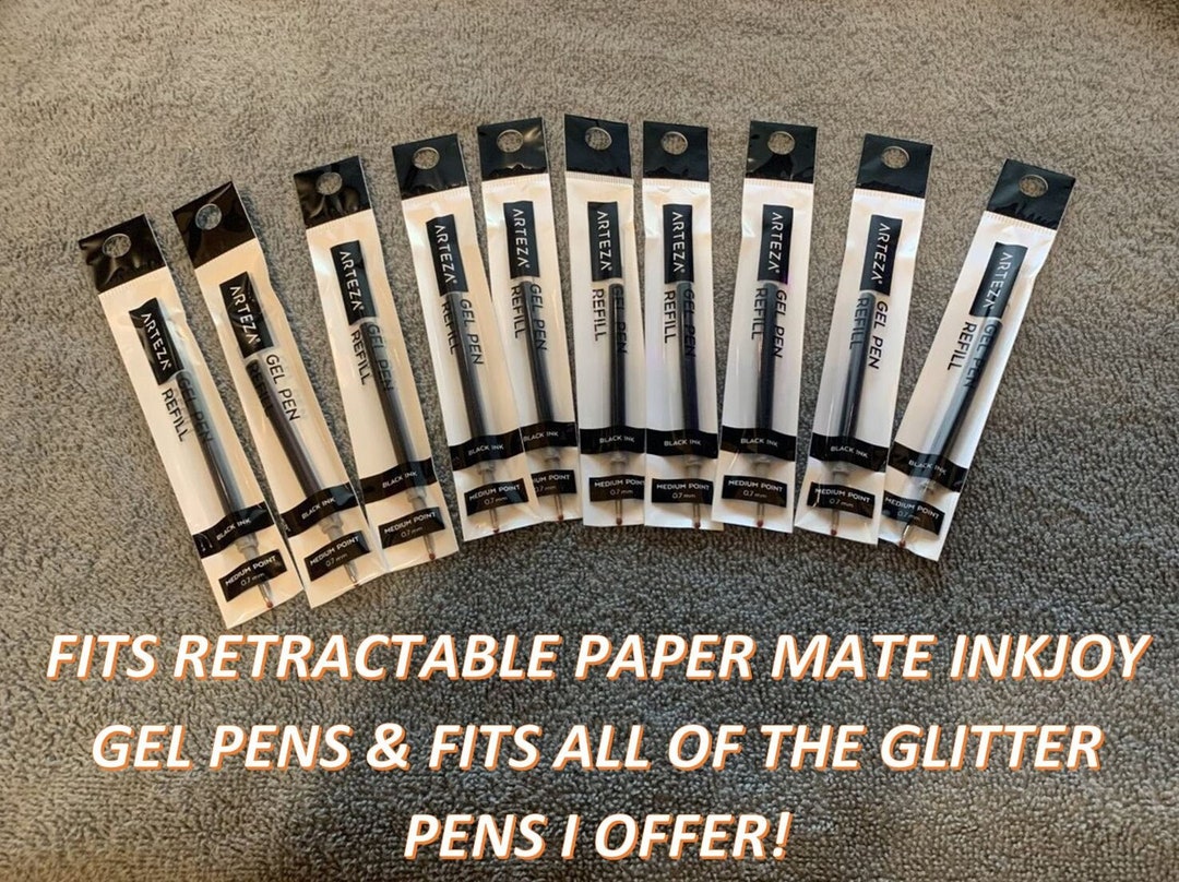 Inkjoy Glitter Pen Gel Ink Refills 10 Pack Black, Blue, or Red - Etsy